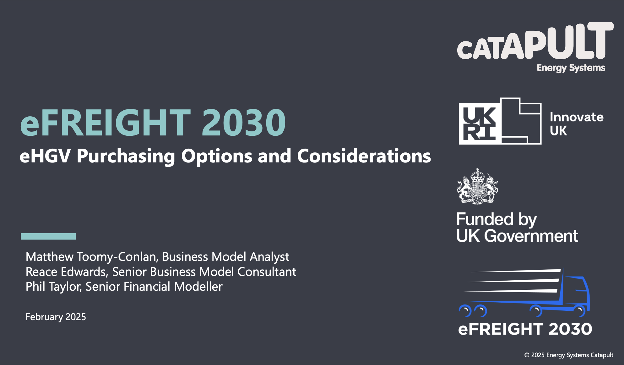 eFREIGHT 2030 releases eHGV purchasing report